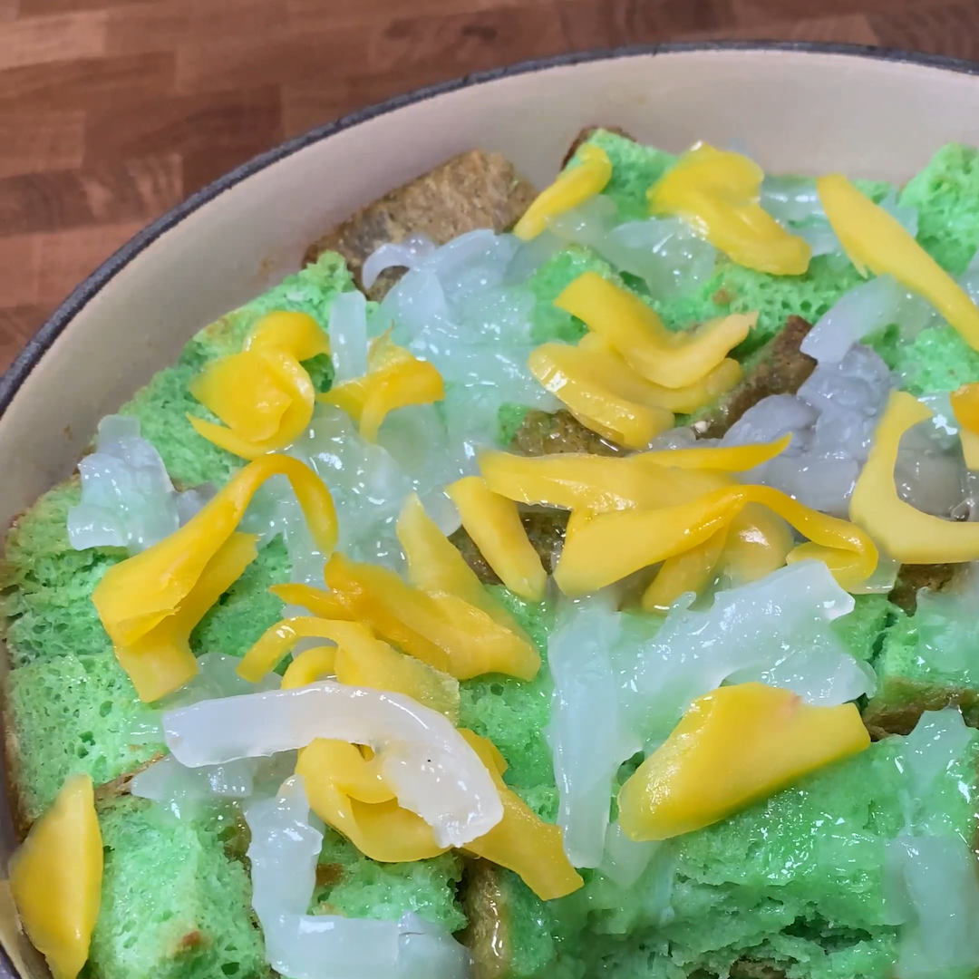 Pandan Bread Pudding (Day 17 of Bread Challenge) - Jeanelleats Food and ...